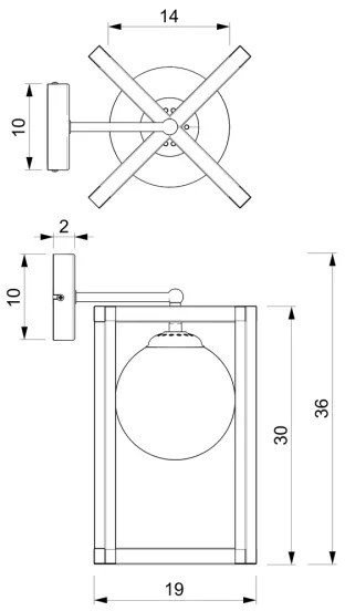 Nástěnná lampa DIEGO 1xE14/40W/230V černá