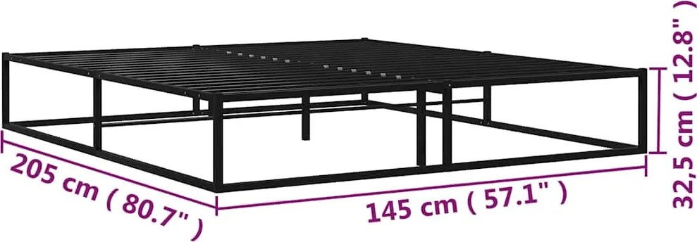 Rám postele černý kov 140 x 200 cm 324788