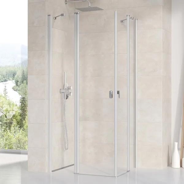 Ravak - Sprchové dveře dvoudílné Chrome CRV2-100 - satin, transparentní sklo