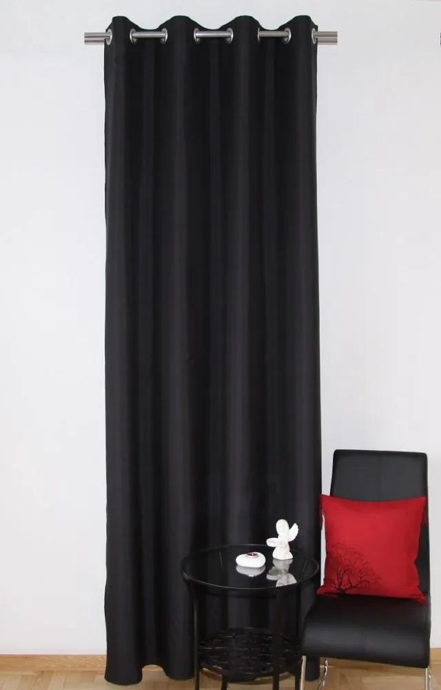 Elegantní hotové závěsy do pokoje černé barvy Délka: 270 cm