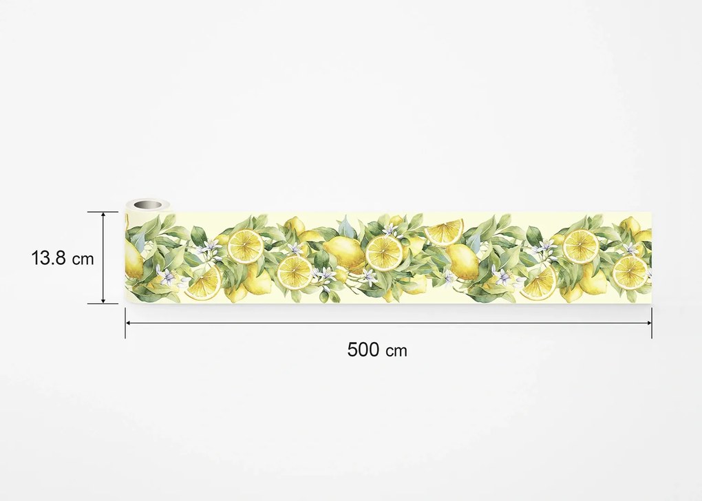 Samolepící bordura na zeď Jasné Citrony | 5 m x 13.8 cm | DWB8447
