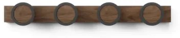 Věšák na zeď Hub Rail 4 háčky Black Walnut Umbra