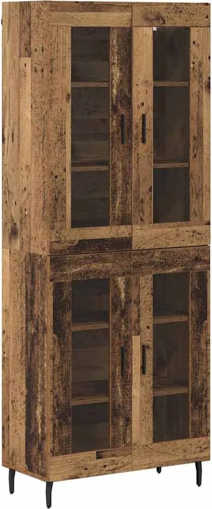 Vysoký bufet 2 ks Staré dřevo 69,5 x 34 x 180 cm 3403180