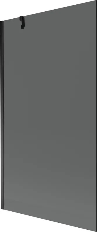 Mexen Next, vanová zástěna 1-křídlová 100 x 150 cm, fixní křídlo, 6 mm šedé sklo, černý profil, 895-100-000-00-40-70