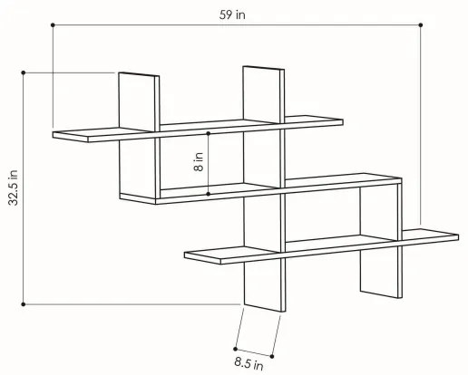 Nástěnná police HALIC 82x150 cm dub