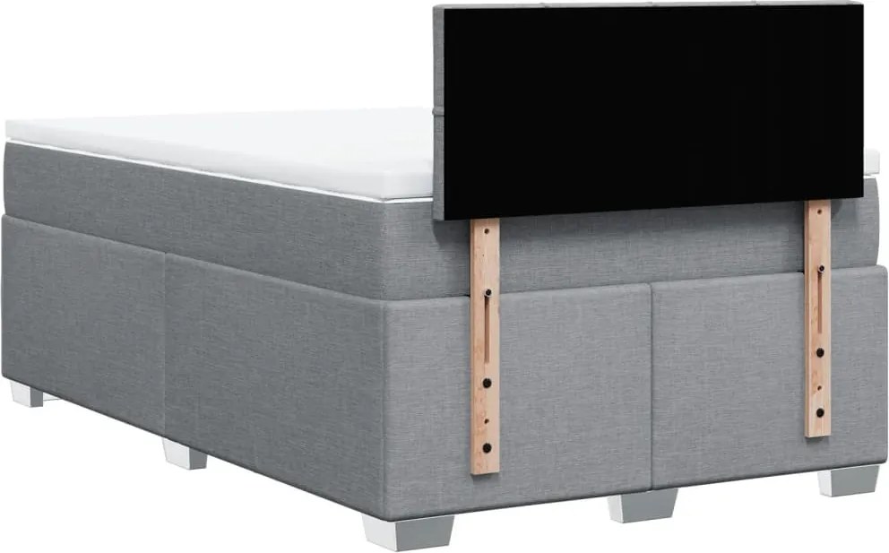 Box spring postel s matrací světle šedá 120 x 200 cm textil 3285855