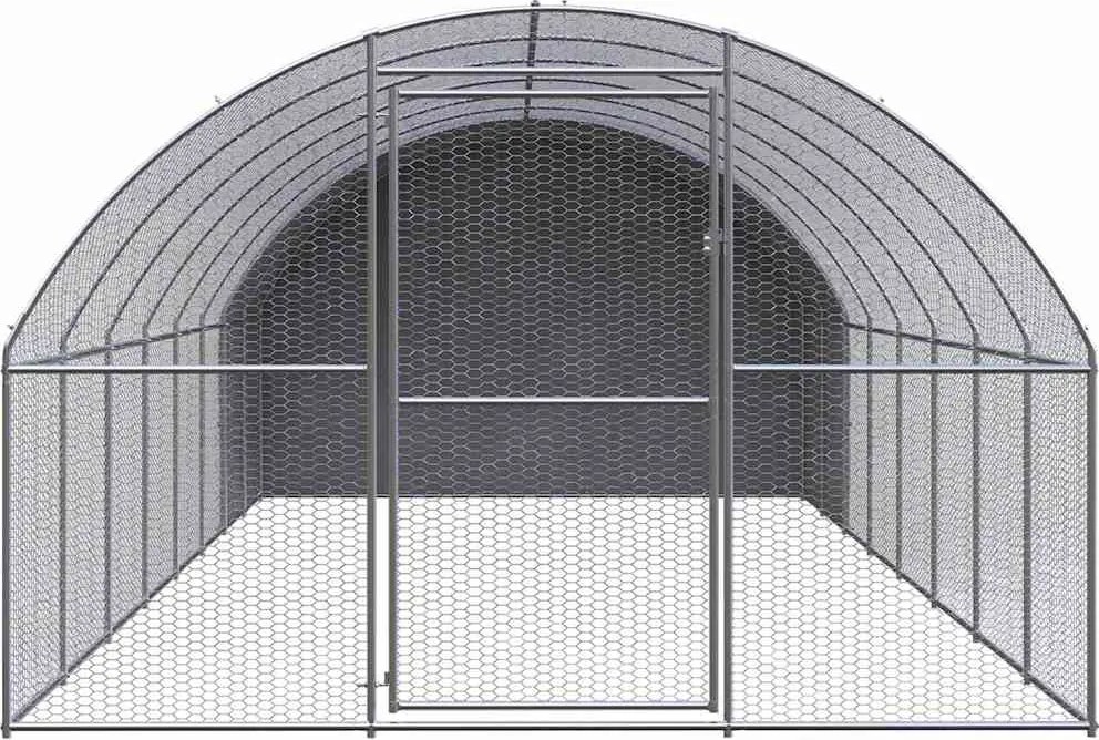 Venkovní klec pro kuřata 3 x 8 x 2 m pozinkovaná ocel 3095475