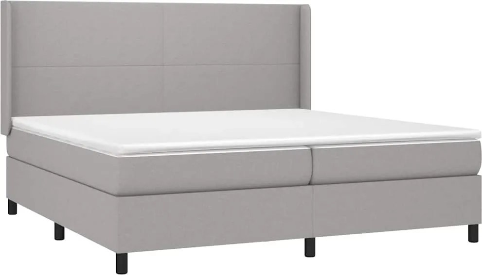 Box spring postel s matrací světle šedá 200 x 200 cm textil 3131297