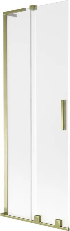Mexen Velar L, 2-křídlová posuvná vanová zástěna 70 x 150 cm, 8mm sklo námraza, zlatá lesklá, 896-070-003-31-50