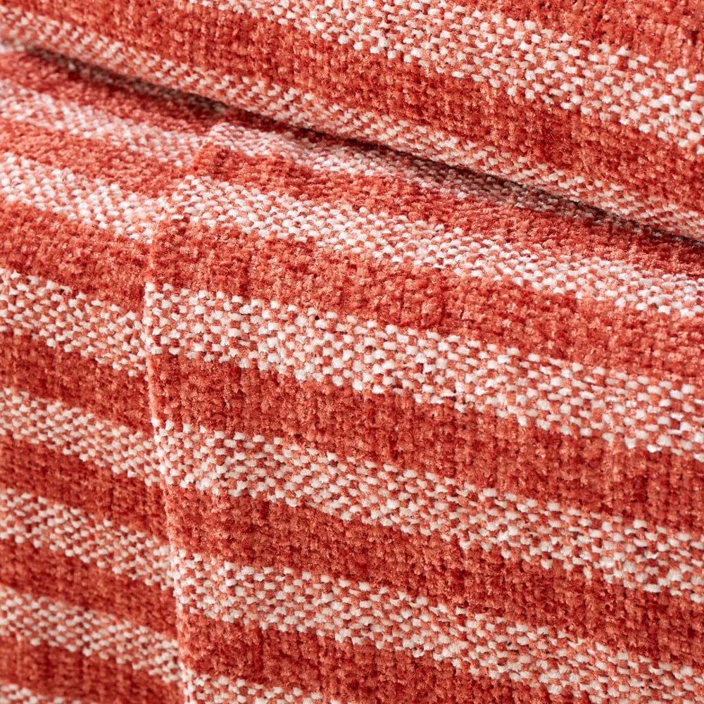 Červeno-oranžová sametová deka 130x170 cm Stripe Chenille – Catherine Lansfield