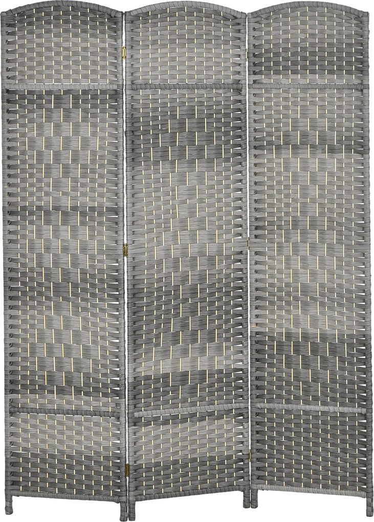HOMCOM 3-panelový skládací paravan 135x180 cm - dělící obrazovka pro soukromí z polypropylenu do kanceláře nebo ložnice - šedá kombinace