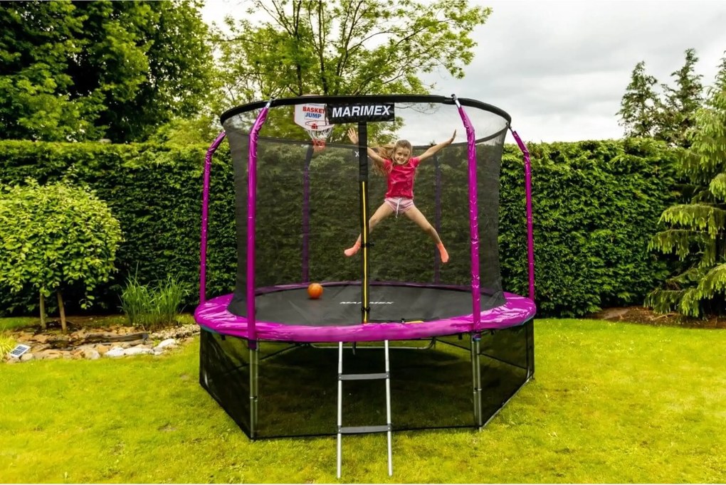 Marimex | Trampolína Marimex Standard 305 cm růžová + vnitřní ochranná síť + schůdky ZDARMA | 19000105