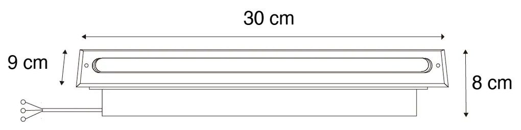 Moderní bodové svítidlo do země ocel 30 cm vč. LED IP65 - Eline