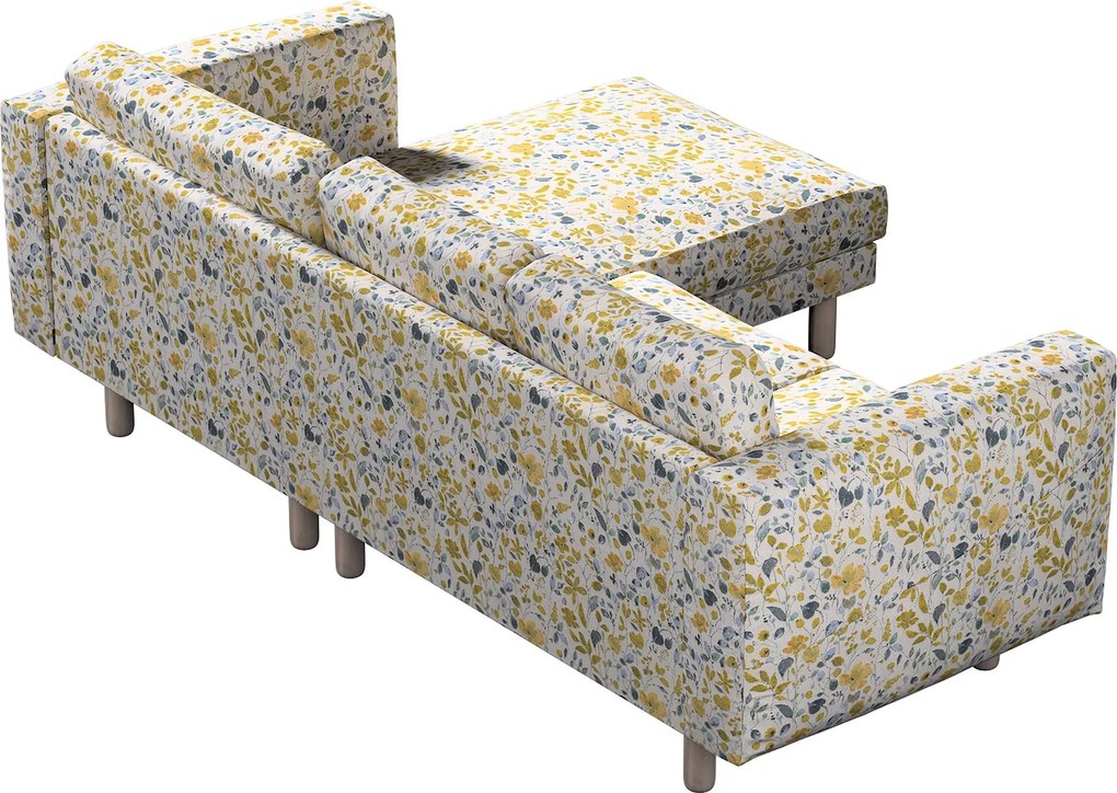 Potah na pohovku IKEA Norsborg 3-místná se šezlongem barva žlutá látka pletený vzor, vzorované