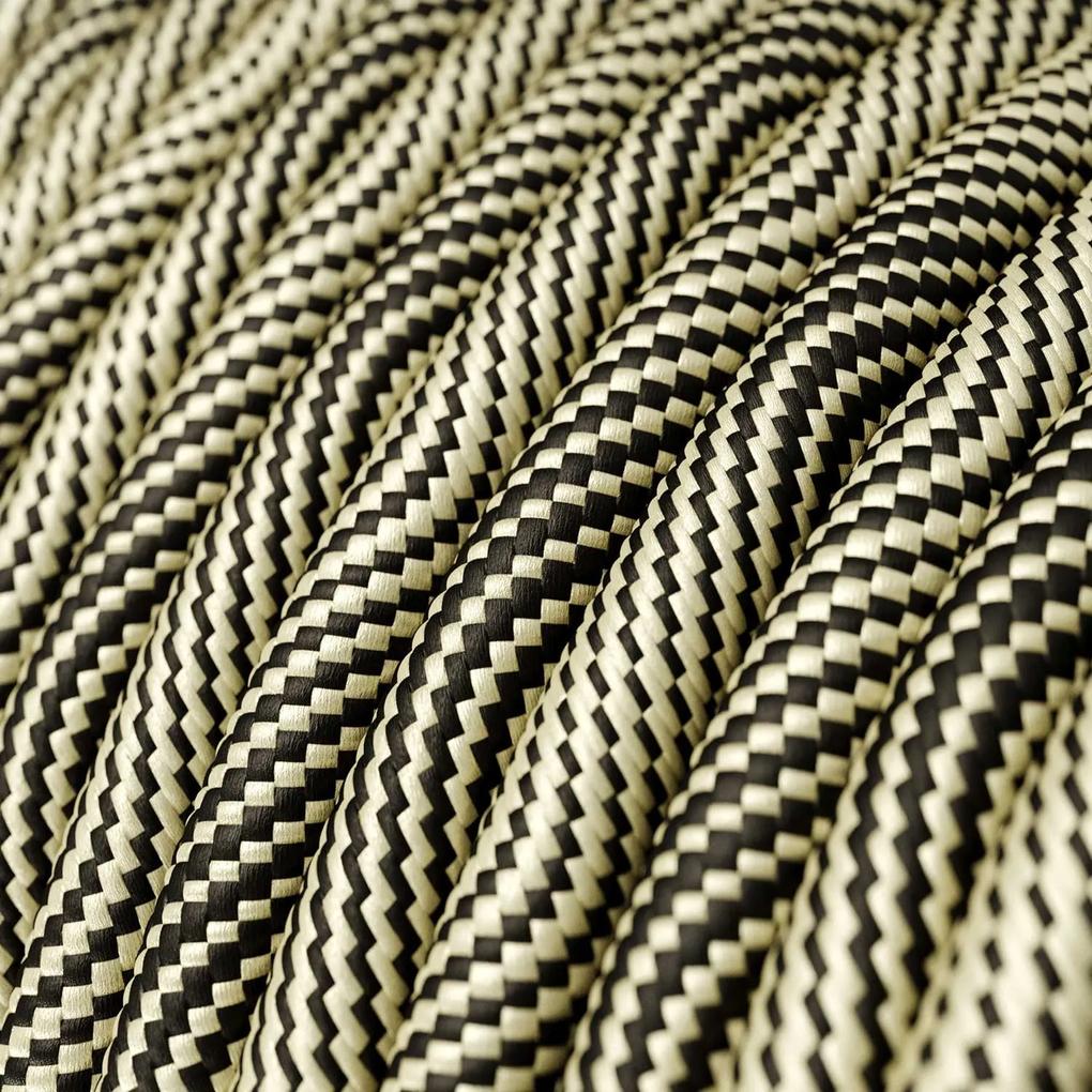 creative cables Závěsné svítidlo s textilním kabelem a vroubkovanou hliníkovou objímkou pro stínidlo Barva: Matný chrom