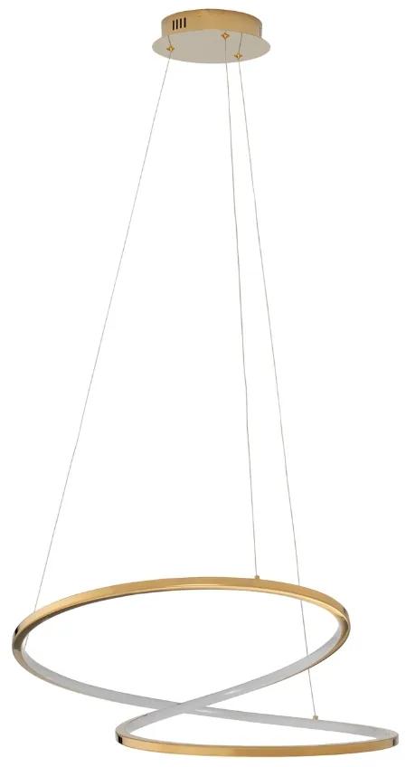 OnaDnes -20% Zlaté kovové závěsné LED světlo Nova Luce Girish 60 cm