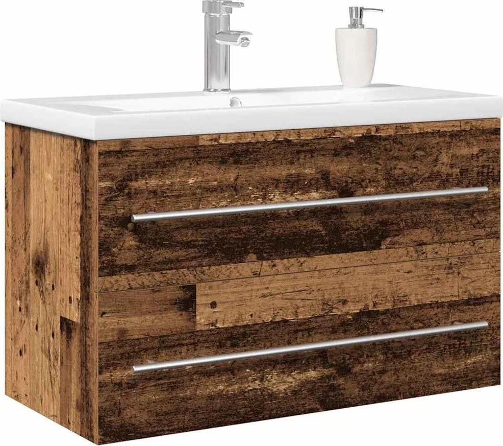 Skříňka pod umyvadlo 2 ks Staré dřevo 80 x 38,5 x 48 cm 3333135