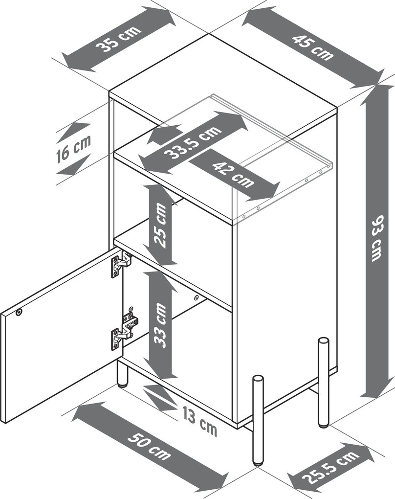 Tchibo - Koupelnová skříňka s dřevěnou dýhou - barva: hnědá