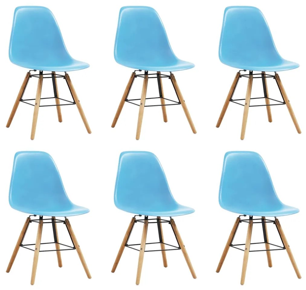 248267 vidaXL Jídelní židle 6 ks modré plast
