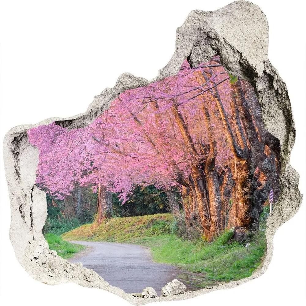 Wallmuralia Nálepka fototapeta 3D výhled Květy višně 75x75 cm