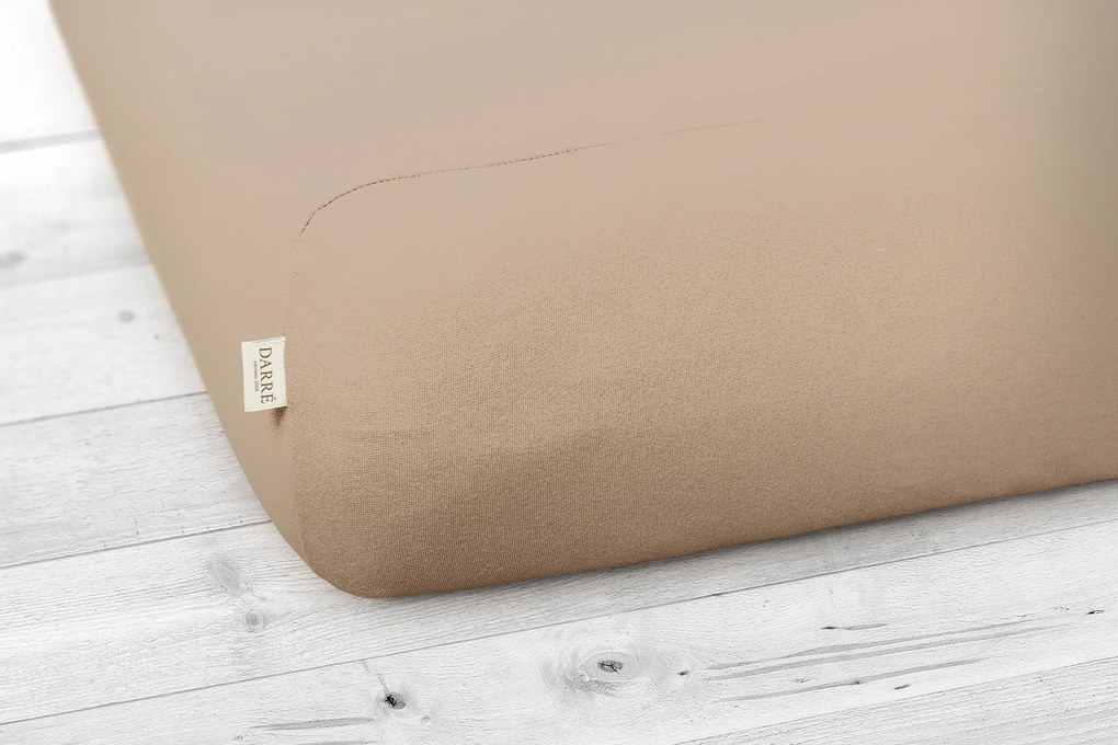 Jersey prostěradlo světle hnědé na výšku matrace do 30 cm Velikost: 90 x 200