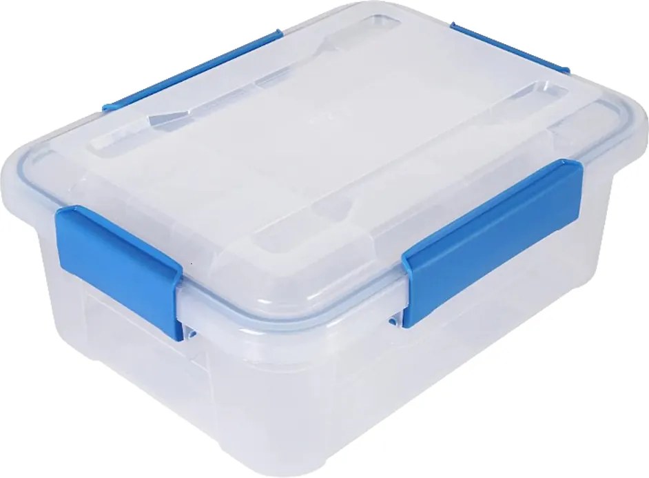 Box s víkem EZY vodotěsný, 38,2 × 28,8 × 15,3 cm, 11 l, transparentní