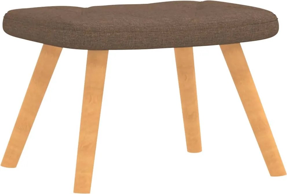 Relaxační křeslo se stoličkou hnědé textil 327537