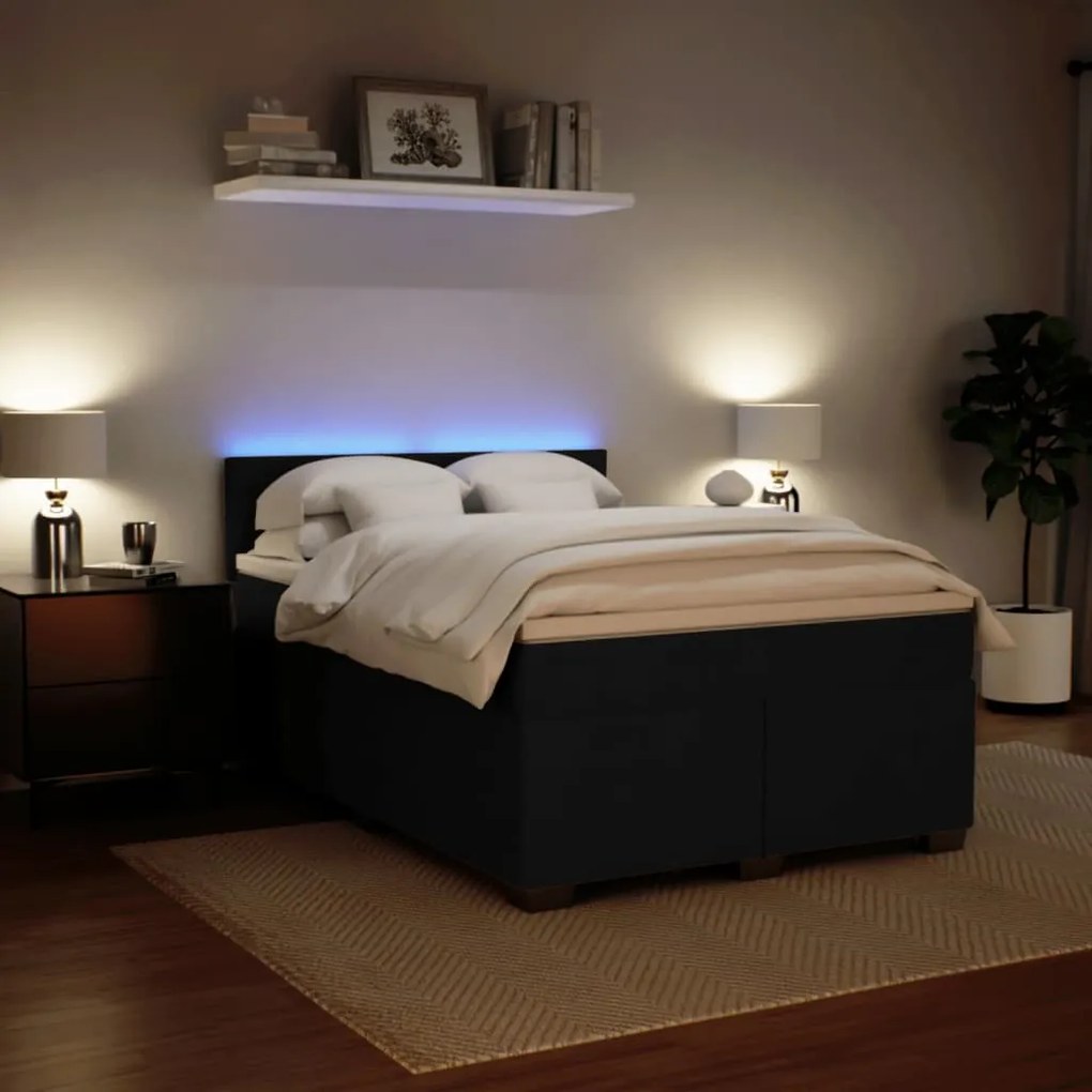 Box spring postel s matrací černá 140 x 190 cm samet 3288608