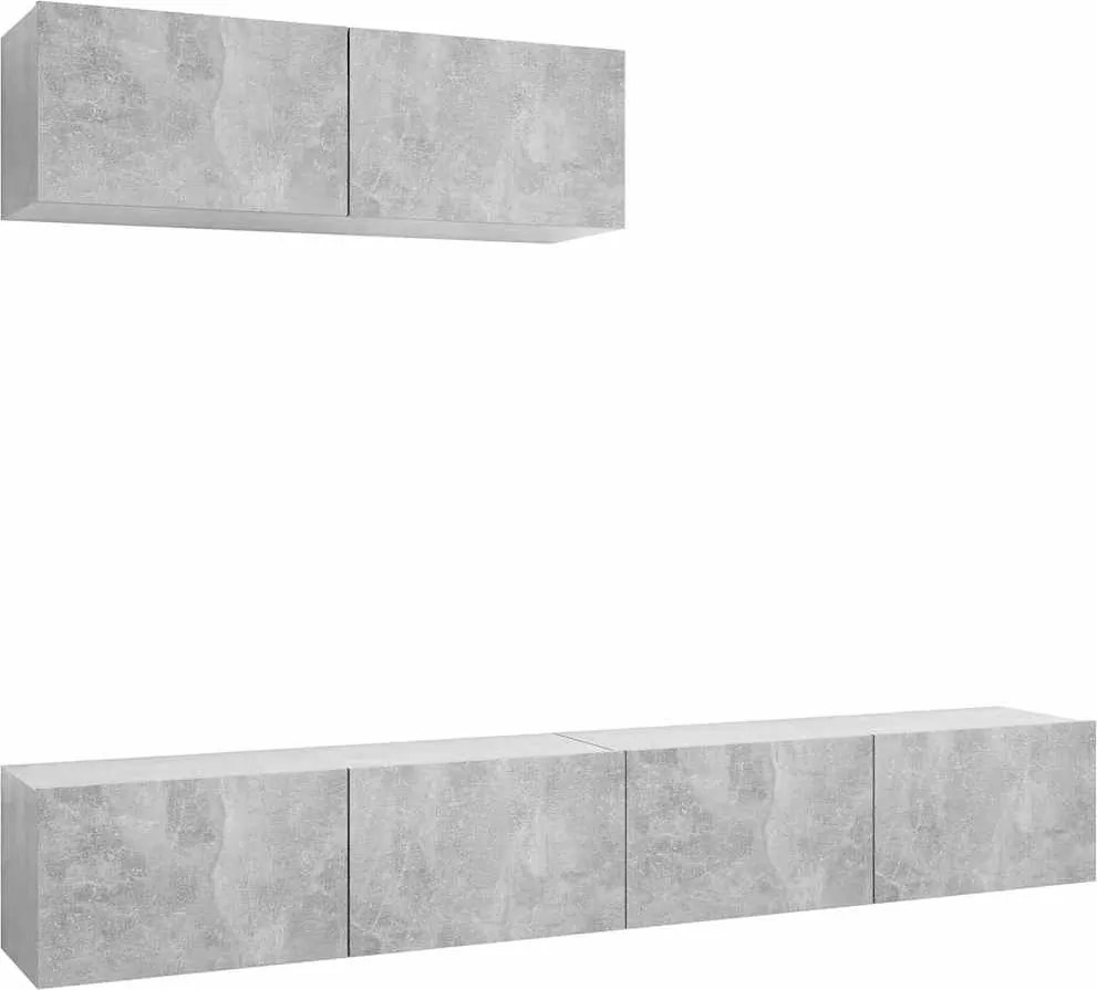 TV skříňky 3 ks betonově šedé kompozitní dřevo 3079123