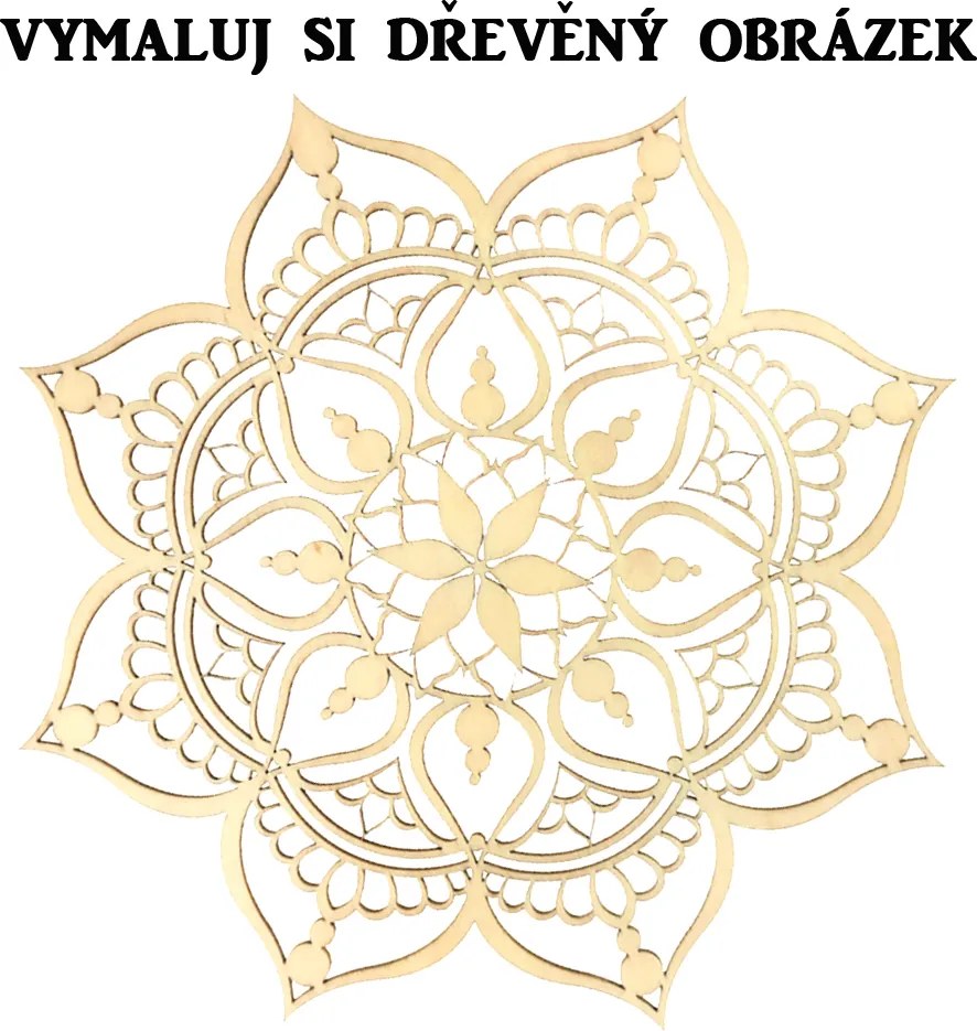 AMADEA Dřevěný obrázek k vymalování mandala 20 cm