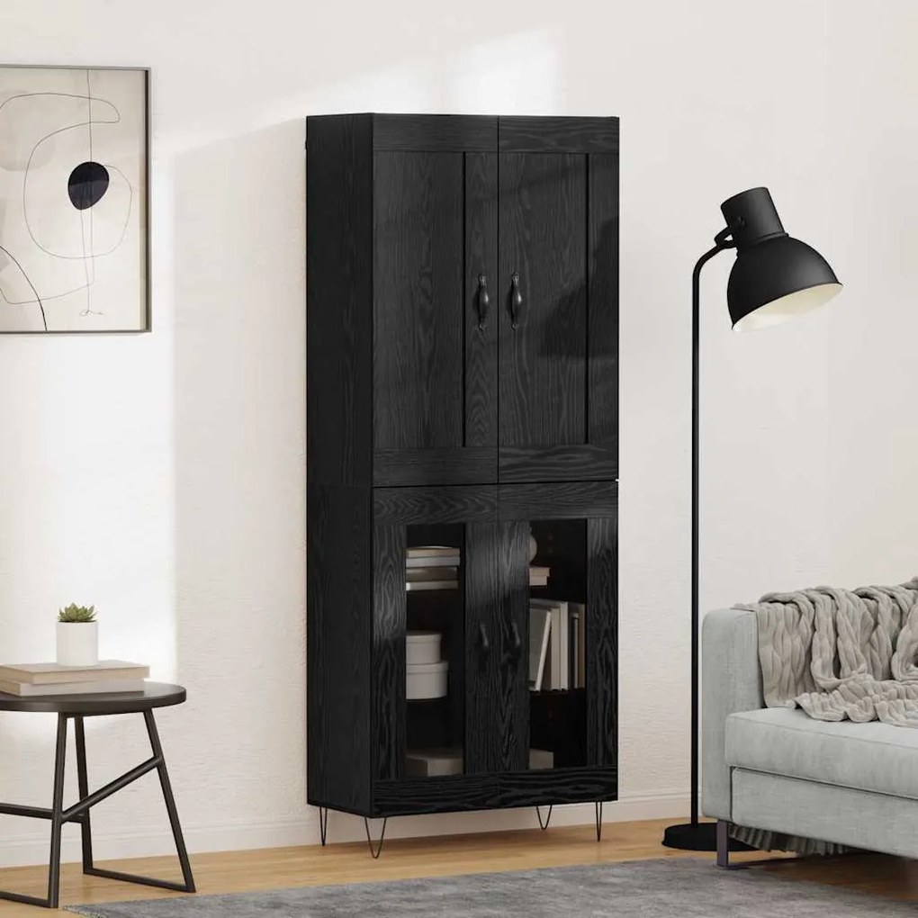 Vysoký bufet Černý dub 69,5 x 34 x 180 cm Kompozitní dřevo 3403170