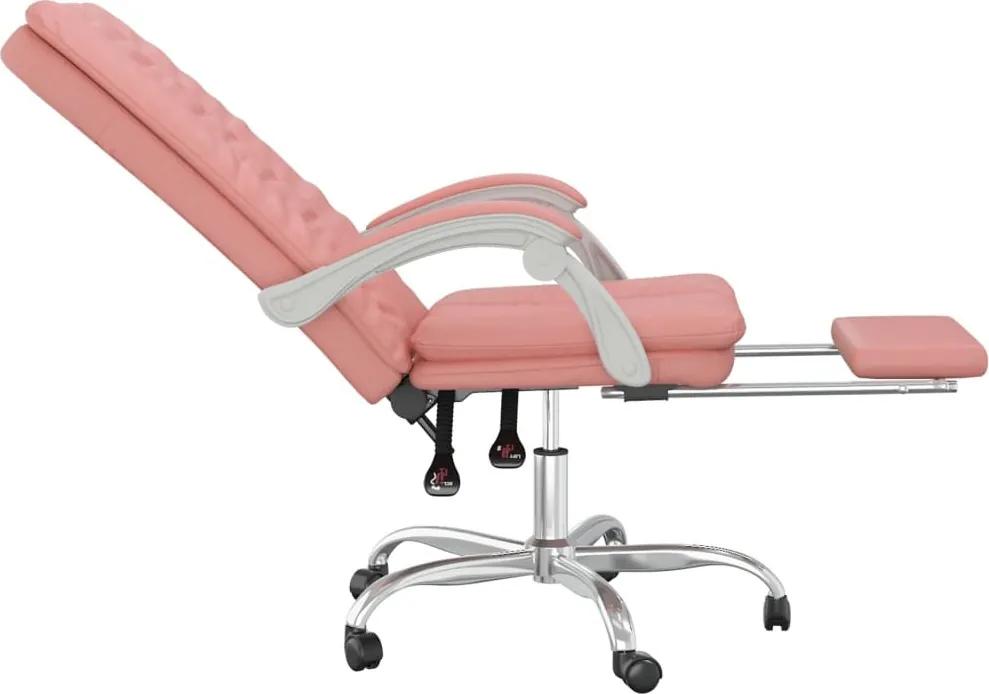 vidaXL Polohovací kancelářská židle umělá kůže [349721] Barva: Bílá