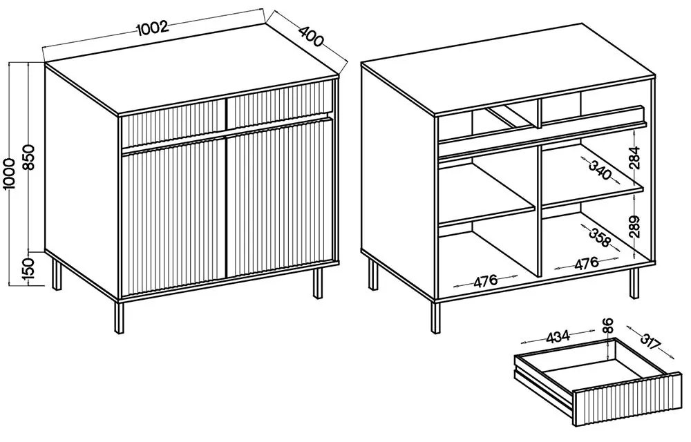 Obývací stěna OSAKA b | 5 dílů | béžová