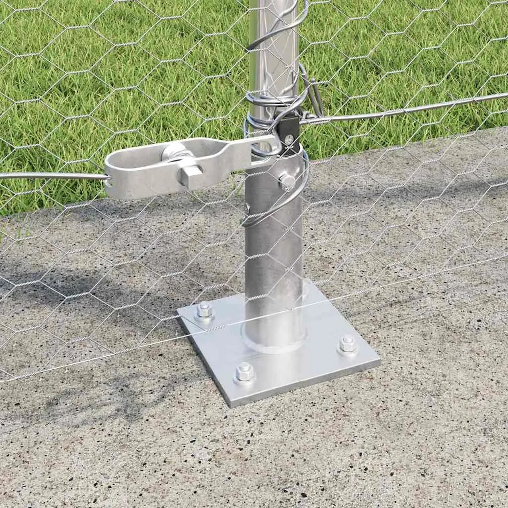 Hexagonální plot s betonovým základem 50 x 1,4 m Stříbrná 3353843
