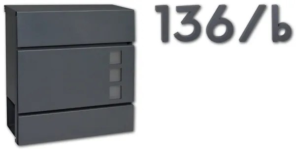 Domovní číslo - lomítko, ANTRACIT 3D, 100 mm - RICHTER CZECH RN.100LV./.AL.AM.3D