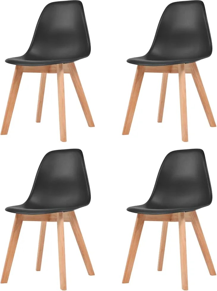 Jídelní židle 4 ks černé plast 244778