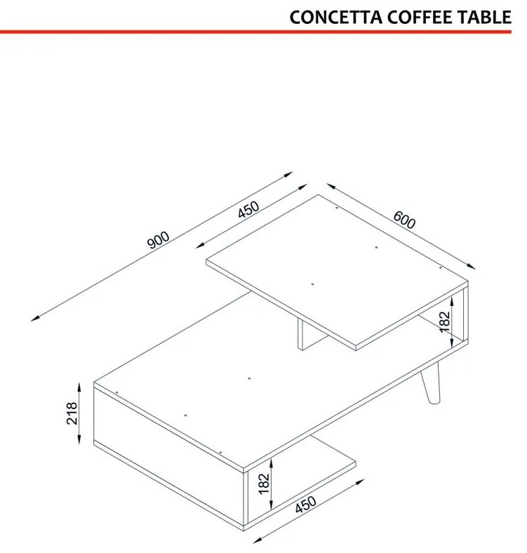 Konferenční stolek Concetta bílý
