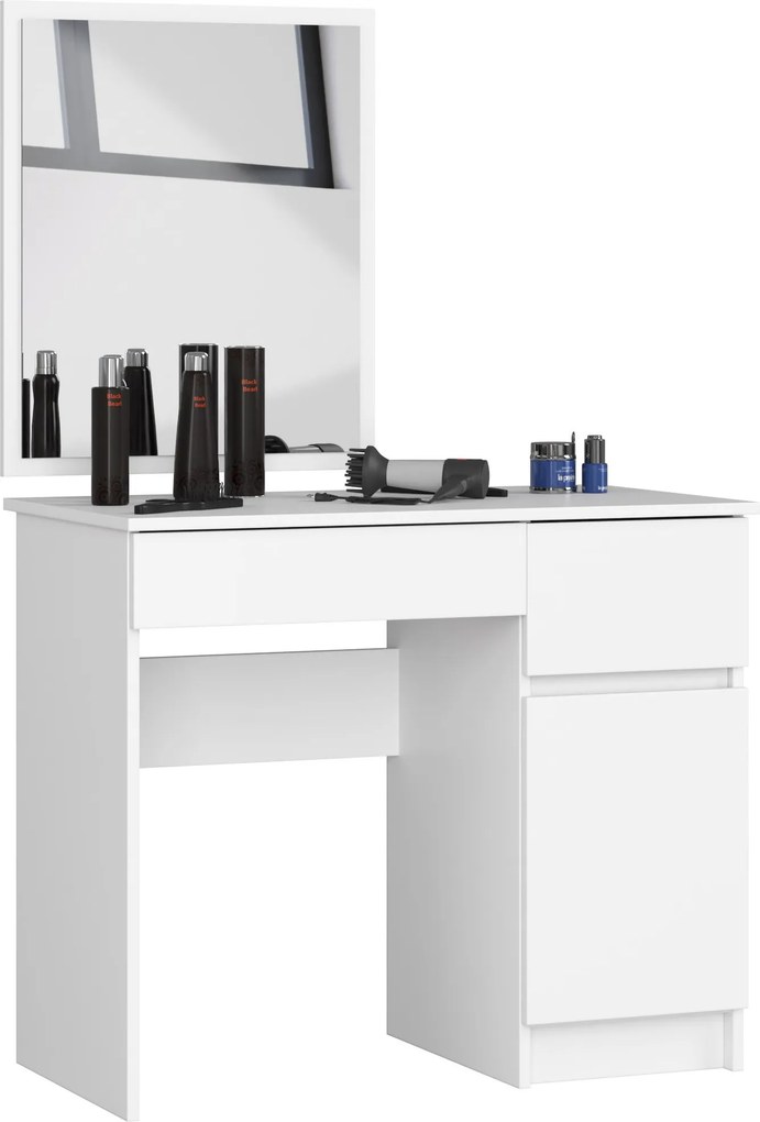 Toaletní stolek se zrcadlem P-2/SL 50x60 pravá - bílá