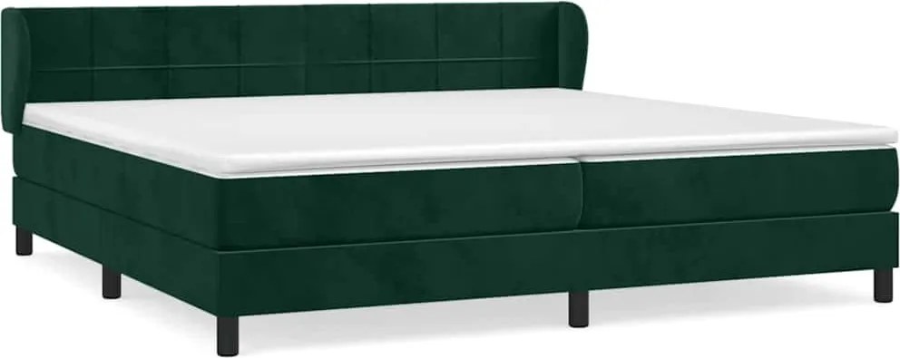 Box spring postel s matrací tmavě zelená 200x200 cm samet 3127514