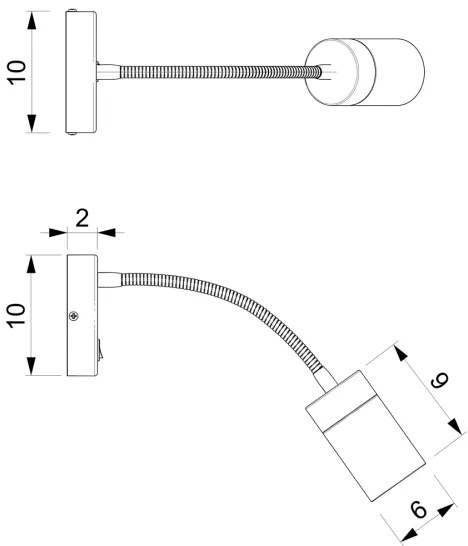 Flexibilní lampička JOKER 1xGU10/8W/230V černá/matný chrom