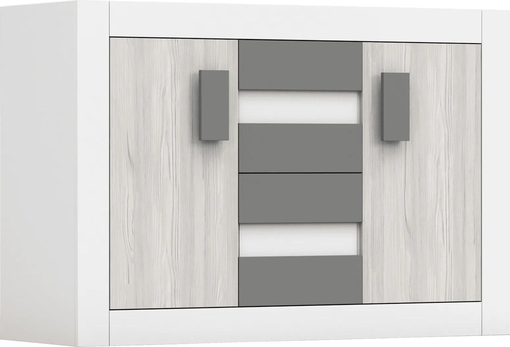 IDZ Komoda HELIOS 2D4S 27, 145 cm Dub Kathult/Bílá