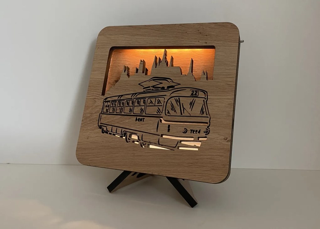 Li-Go "Tramvaj" lampa 19x19cm provedení povrchu: dub