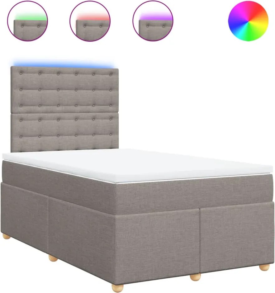 Box spring postel s matrací taupe 120x200 cm textil 3293565