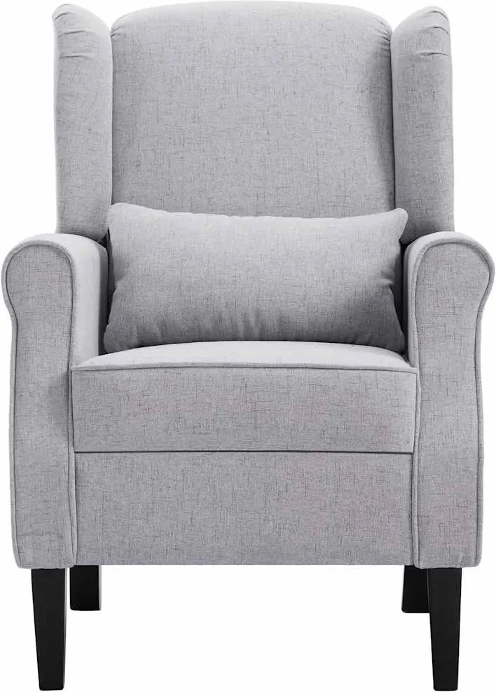 Křeslo světle šedé textil 248615