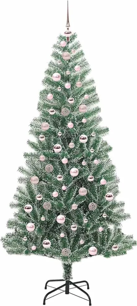 Umělý vánoční stromeček se sněhem a LED osvětlením 210 cm 3396826