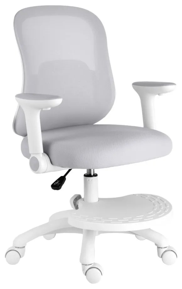 Dětská otočná židle Neoseat JUNI s podnoží — látka, šedá