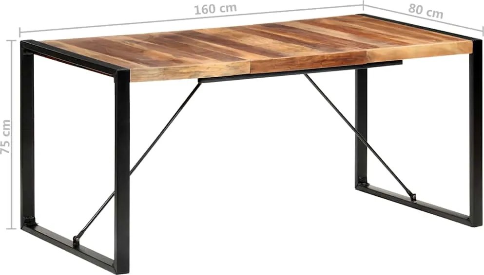 Jídelní stůl 160 x 80 x 75 cm masivní dřevo 321541
