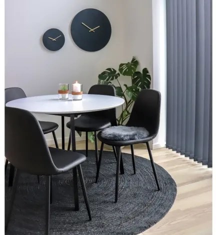 Jídelní stůl VOJENS 105 cm,bílý, černá podnož House Nordic 2201033