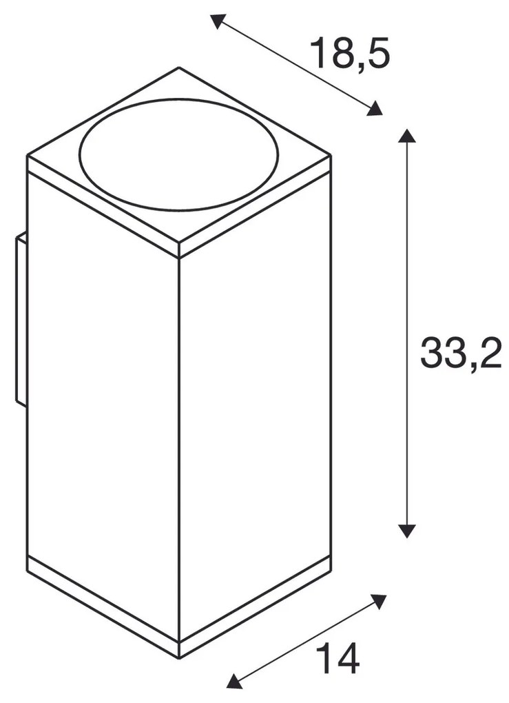 SLV 1003438 Enola Square Up/Down L, venkovní nástěnné svítidlo, LED 53W 3000/4000K, antracit, výška 33,2cm, IP65