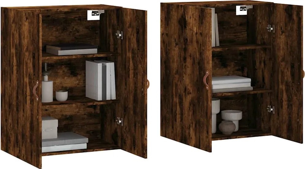 Nástěnné skříňky 2 ks kouřový dub 69,5 x 34 x 90 cm 3195600